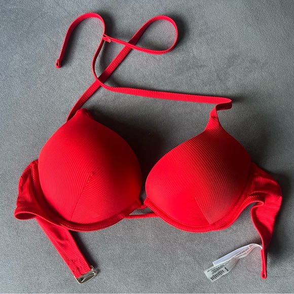 Victoria's Secret | Swim | New Victorias Secret Red Ribbed Bombshell ...